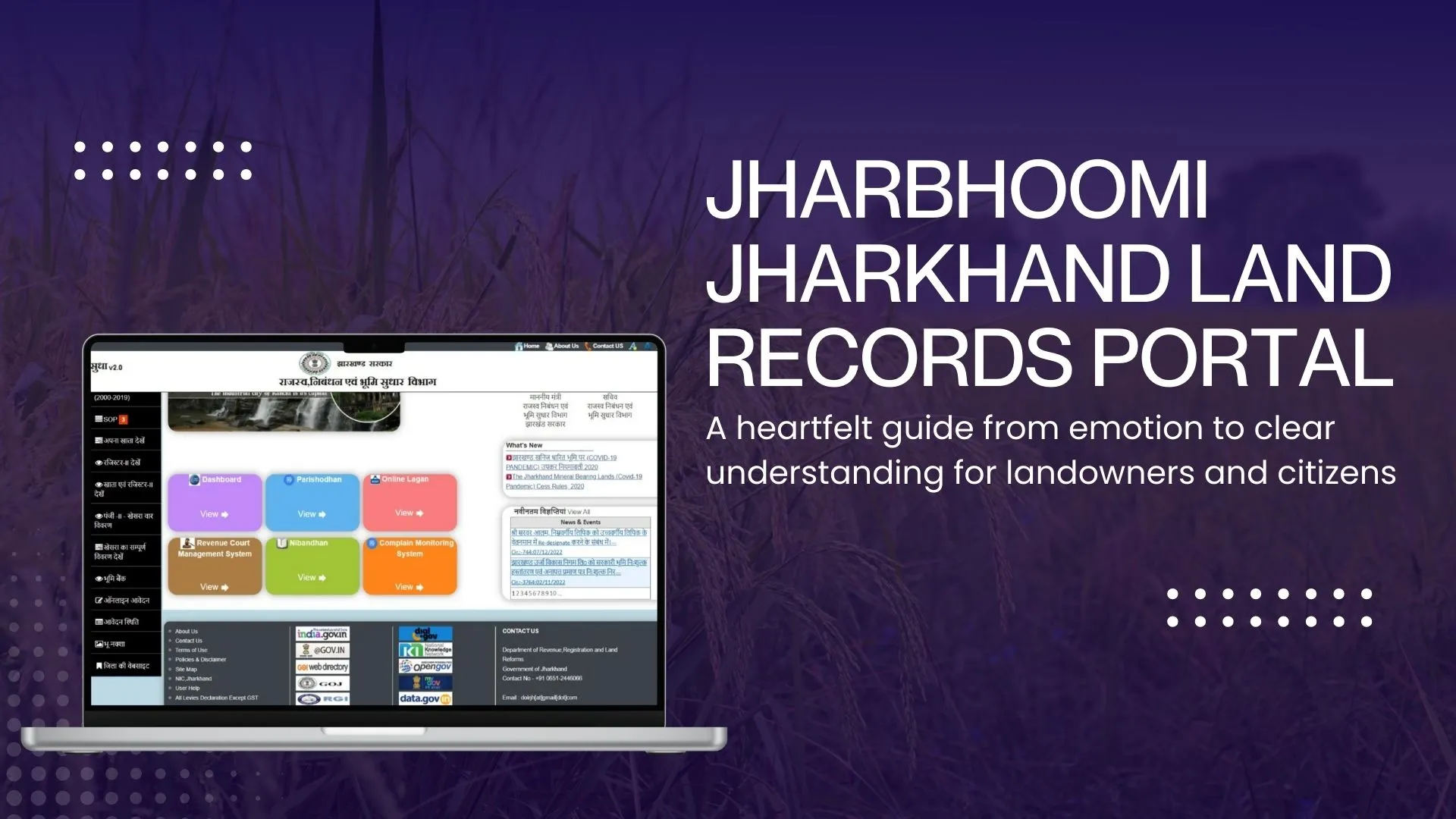 Jharbhoomi Jharkhand – Land Records, Khasra & Khata Online